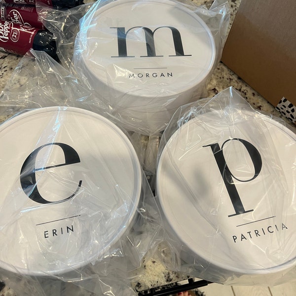 Custom Gift Box - White Confetti Box - Round White Hat Box - Custom ...