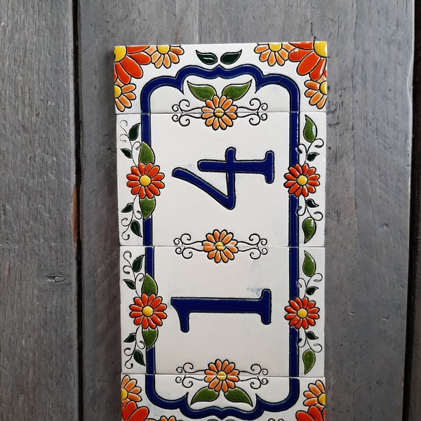 Handmade Ceramic House Number Tiles MARIGOLD - Large Size - Etsy