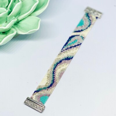 Peyote Bead Pattern Wave Bracelet Seed Bead Pattern in Pdf - Etsy