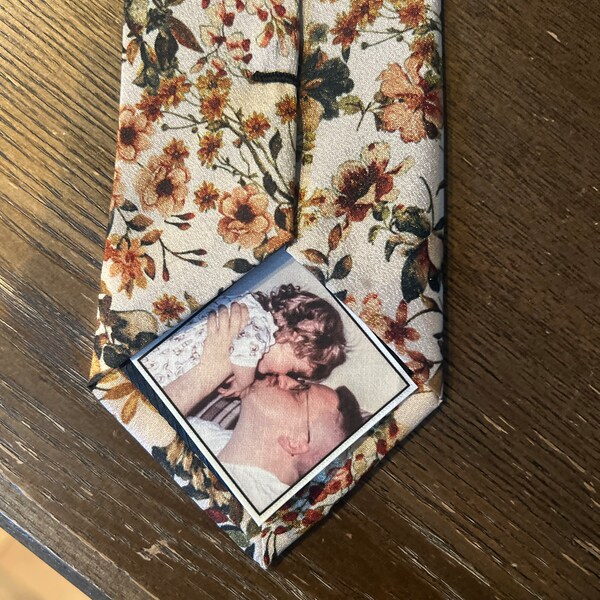 Dad Tie Label PHOTO ONLY, Heart Picture Tie Patch, Father of the Bride ...