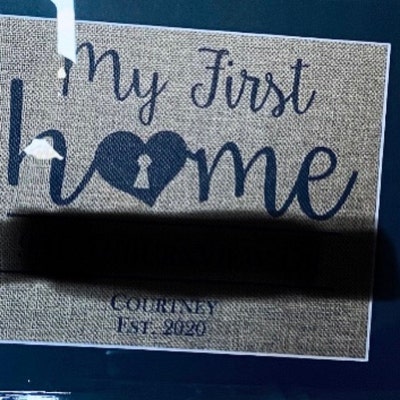 First Home Personalized Family Name Sign Burlap - Etsy