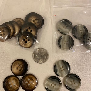 1 Grey Buttons WHOLESALE 4 Hole Buttons VINTAGE 25mm 40L - Etsy