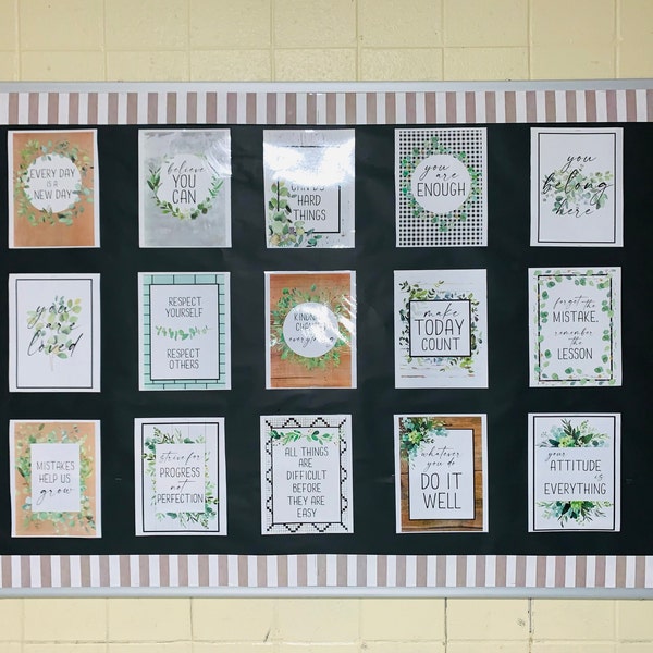 Botanical Greenery Theme Classroom Decor Inspirational Classroom ...