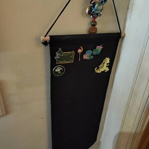 Canvas Pin Pennant / Brown Enamel Pin Display With Colorful | Etsy