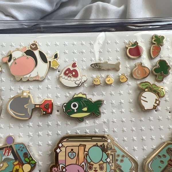 Farm Friends Hard Enamel Pins, Strawberry Cow, Chicken, and Baby Chicks ...