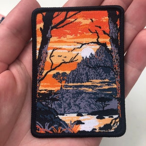 Moonlight Woven Landscape Wanderlust Iron on Patch - Etsy