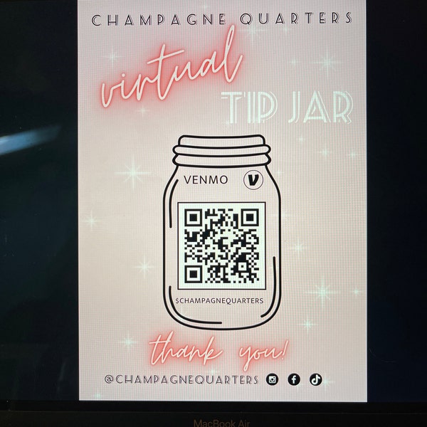 Printable Virtual Tip Jar Venmo Payment Sign, QR Code Sign Canva ...