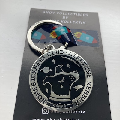 Space Dog Laika Iron-on Woven Patch Homesickness Club Lifetime Member ...