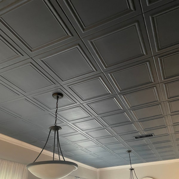 Sample of Styrofoam Ceiling Tile - Cover Popcorn Ceiling. Easy DIY ...