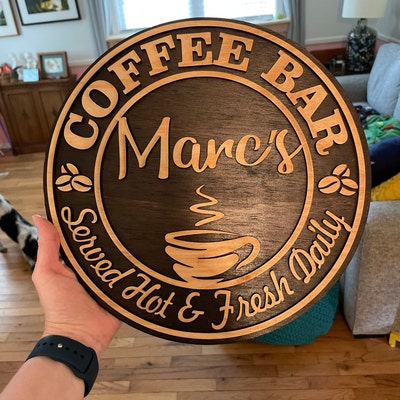 Personalized Coffee Bar Sign Custom Coffee Bar Sign Coffee Bar Décor ...