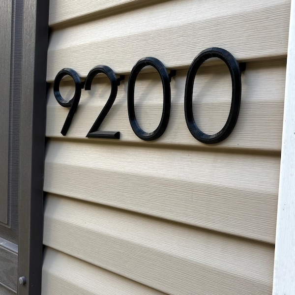 NO DRILLING REQUIRED 4.5" Vinyl Siding House Numbers and Letters Black ...
