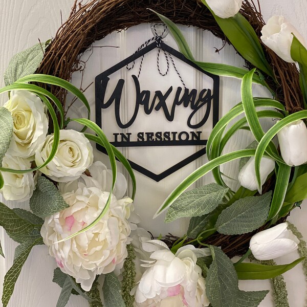 Waxing in Session Sign | Studio Signs | Esthetician Sign | Sign for ...