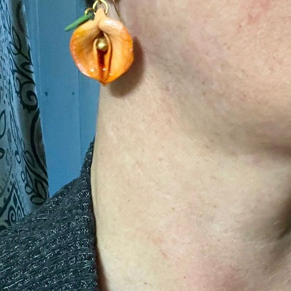 Feminist Floral Vulva Earrings, Yoni Art, Sexy Earrings, Floral Vagina ...