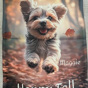 Yorkie Fall Garden Flag, Yorkie Fall Garden Flag Gift, Cute Fall Gift ...