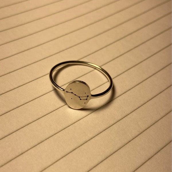 Star Signet Ring • Custom Zodiac Ring • Engraved Constellation Ring ...