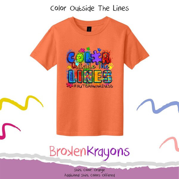 Color Outside the Lines Autism Awareness Png Sublimation Design ...