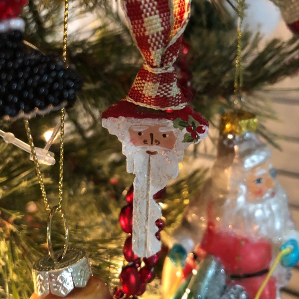 Santa Key Ornament, Painted Santa Key, Christmas Ornament, Handmade ...