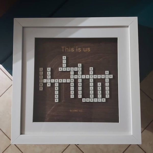 Personalised Scrabble Family Names Frame, Mothers Day Presents Scrabble ...