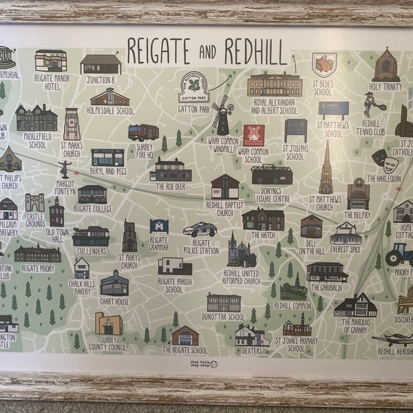 Map of Surbiton - Illustrated Map of Surbiton - Surbiton Map ...