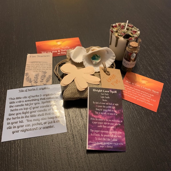 Complete Weight Loss Candle Spell Kit- Witchcraft, Wicca, Crystals ...