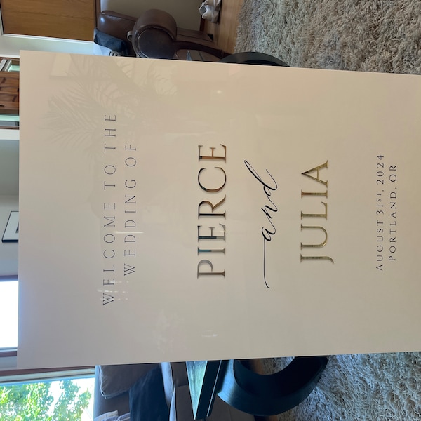 White Acrylic Wedding Welcome Sign Acrylic Welcome Sign Wedding Signage ...