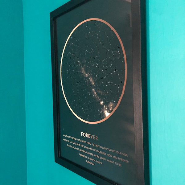 Star Chart, Custom Star Map by Date, Personalised Anniversary Gift ...