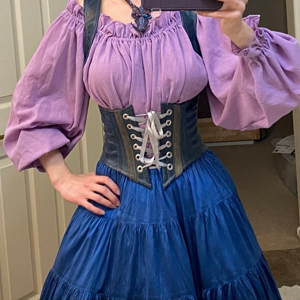 Renaissance Middle Class Dress Skirts Side Lacing Bodice Shirt SCA LARP ...