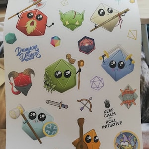 Cute Dice Sticker Packs Cute Dnd Gift Kawaii Gift for Dm Dungeons ...