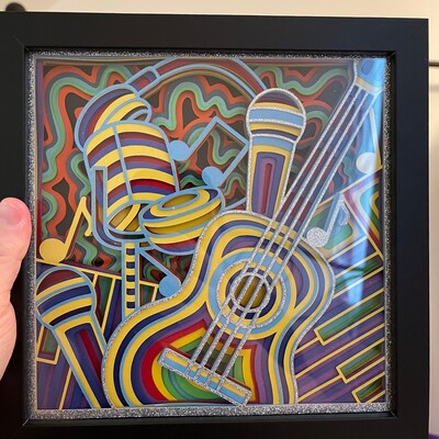 Musical Instruments 3D Mandala Svg, Multilayer Panel for Laser Cutting ...