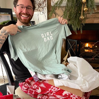 Girldad® Black With White Left Chest Tee, Girl Dad, Girl Dad Gift, Dad ...