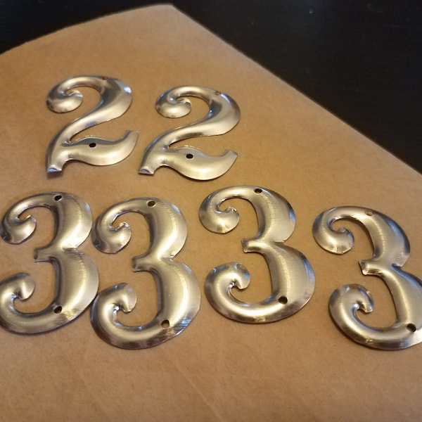 Vintage Address Numbers - 1.5" Small Metal Number - Sign Number ...