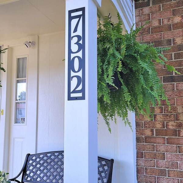 Vertical House Numbers | Metal Address Sign | Custom Metal | Modern ...