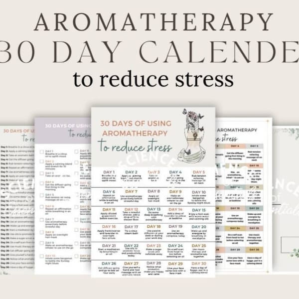 30 Day Aromatherapy Calendar to Reduce Stress: Printable - Etsy