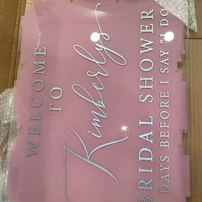 Acrylic Bridal Shower Welcome Sign, Modern Decor, Clear, Frosted ...
