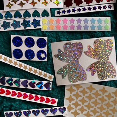 Sparkle Star Stickers Custom Size & Color Open/hollow Center ...