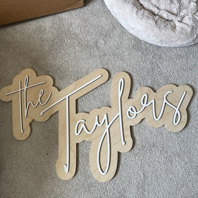 Large Last Name Sign, Cut Out Last Name Sign, Wedding Name Sign, Double ...