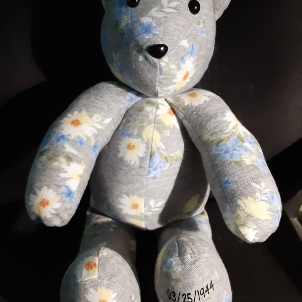Teddy Bear/memory Bear/handmade Bear/memory of Loved One/keepsake Bear ...