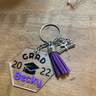 Personalized Graduation Keychain, Custom Class of 2024 Gift, Graduate ...