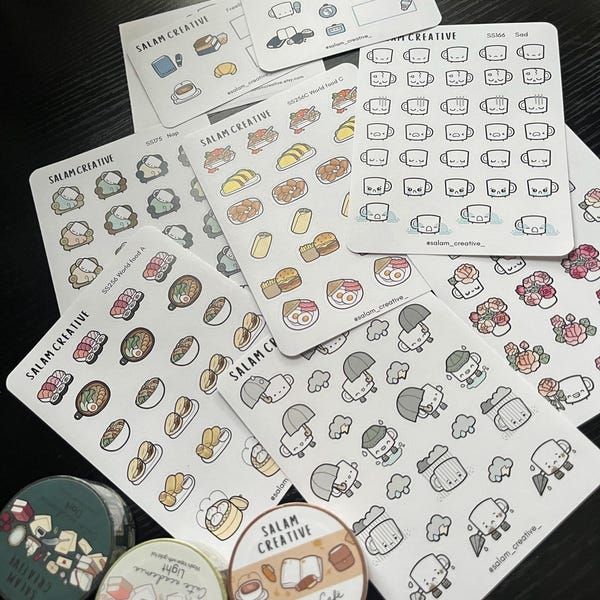 SALAD Sticker Sheet - Healthy Eating/ Veggie Themed Stickers for Your ...