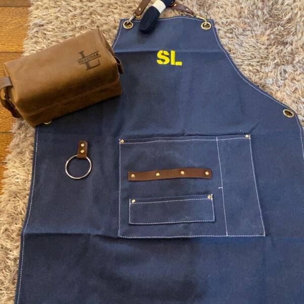 Canvas Workshop Apron With Pockets, Custom Gift for Him, Personalized ...