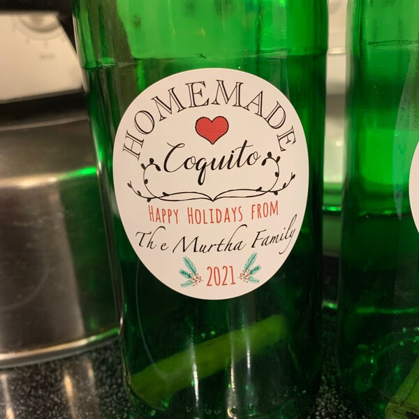 Coquito Labels • (holiday) • Personalized STICKERS • Holiday Gifts ...