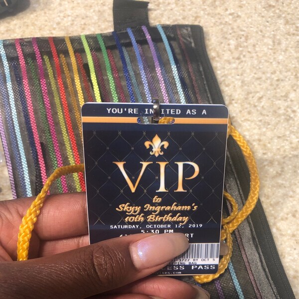 VIP Pass Birthday Invitation PLASTIC VIP Pass Birthday, Vip Pass ...