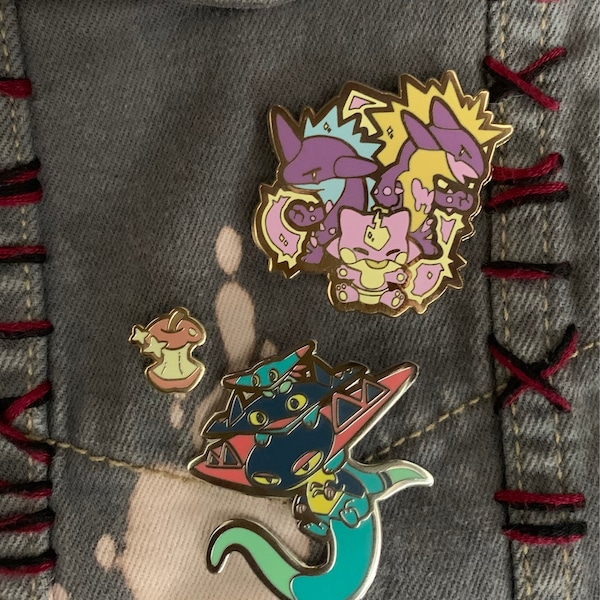 Poke Enamel Pins Appletun, Applin, Dreepy, Drakloak, Dragapult Dragon ...