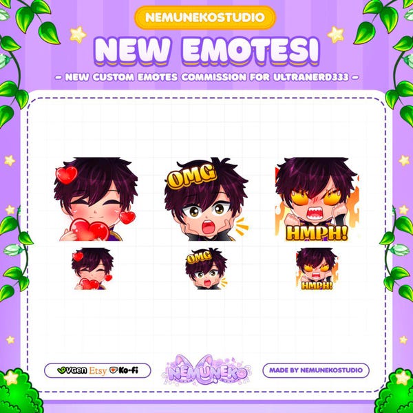 15x Custom Emotes for Twitch, Youtube, Discord or Facebook / Chibi ...