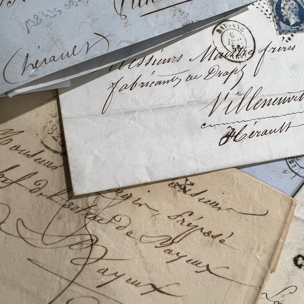 Sets 10 Very Old Letters From France - 1800s - Ephemera - Scrap Booking ...