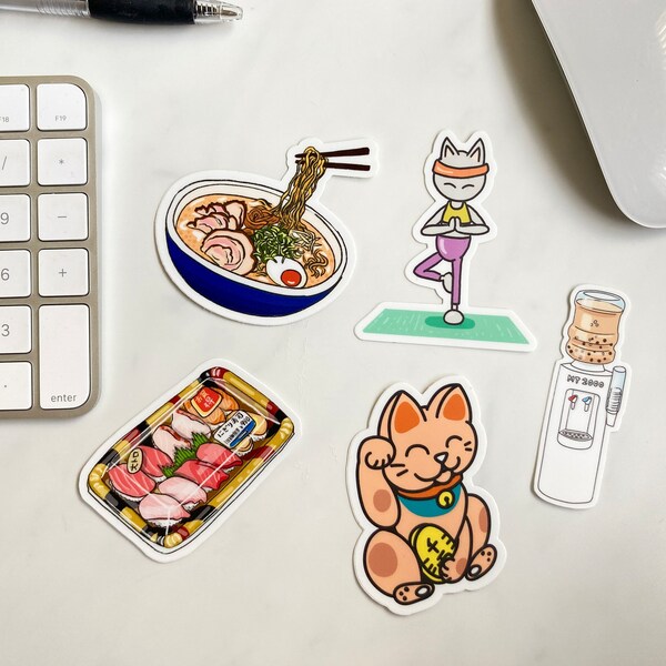 Ramen Sticker, Vinyl Sticker, Noodle Sticker, Japanese Food Sticker ...