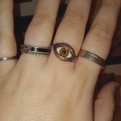 AWAKENING EYE RING// Glass Eye Ring// Eye Jewelry// Evil Eye Ring ...