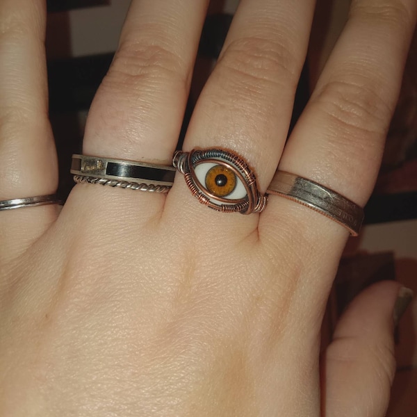 AWAKENING EYE RING// Glass Eye Ring// Eye Jewelry// Evil Eye Ring ...