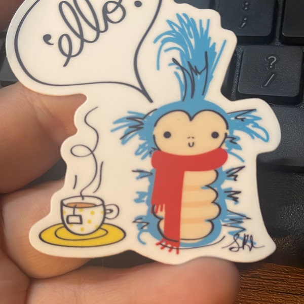 Ello Worm Sticker | Labyrinth Inspired Sticker | Labyrinth Worm Sticker ...