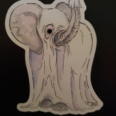 Spooky Ghost Elephant Sticker - Etsy
